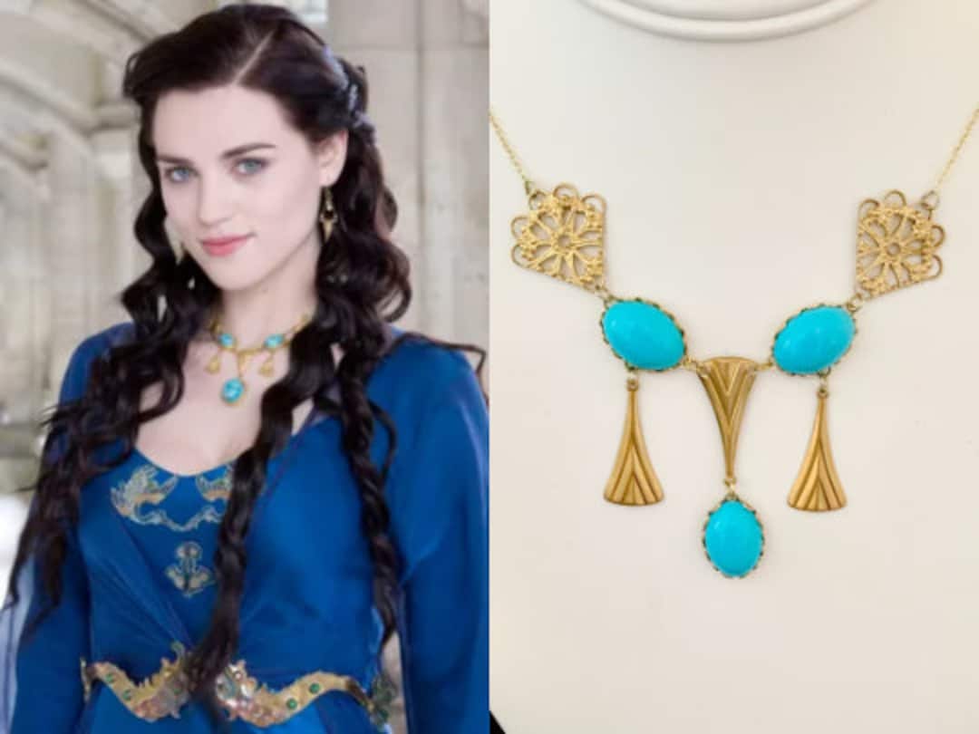 Lady Morgana Pendragon Merlin Brass Art Deco Geometric Triangle ...