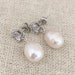 Kate Middleton Genuine White Oval Freshwater Pearl Drop Earrings Silver ...