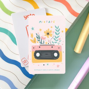 Yoto MYO Mixtape Card Label, Pink Floral Cassette Design (DIY Printable ...