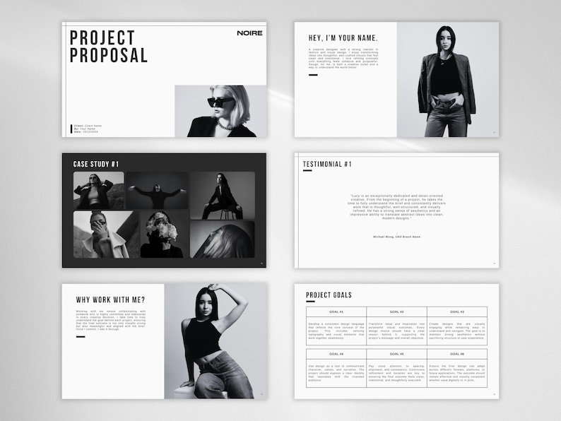 Project Proposal Canva Template | Minimalist Editorial Layout ...