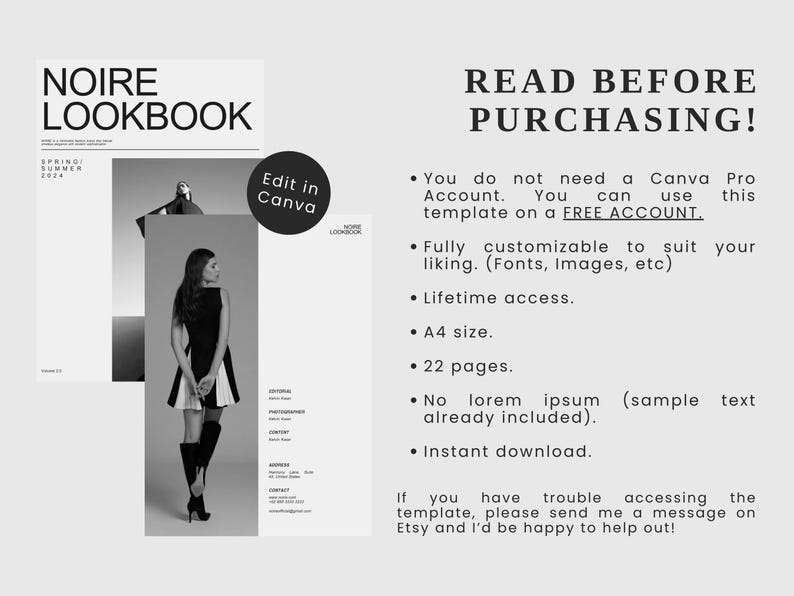 Minimalist Lookbook Template | Magazine Template | Fashion Catalog ...