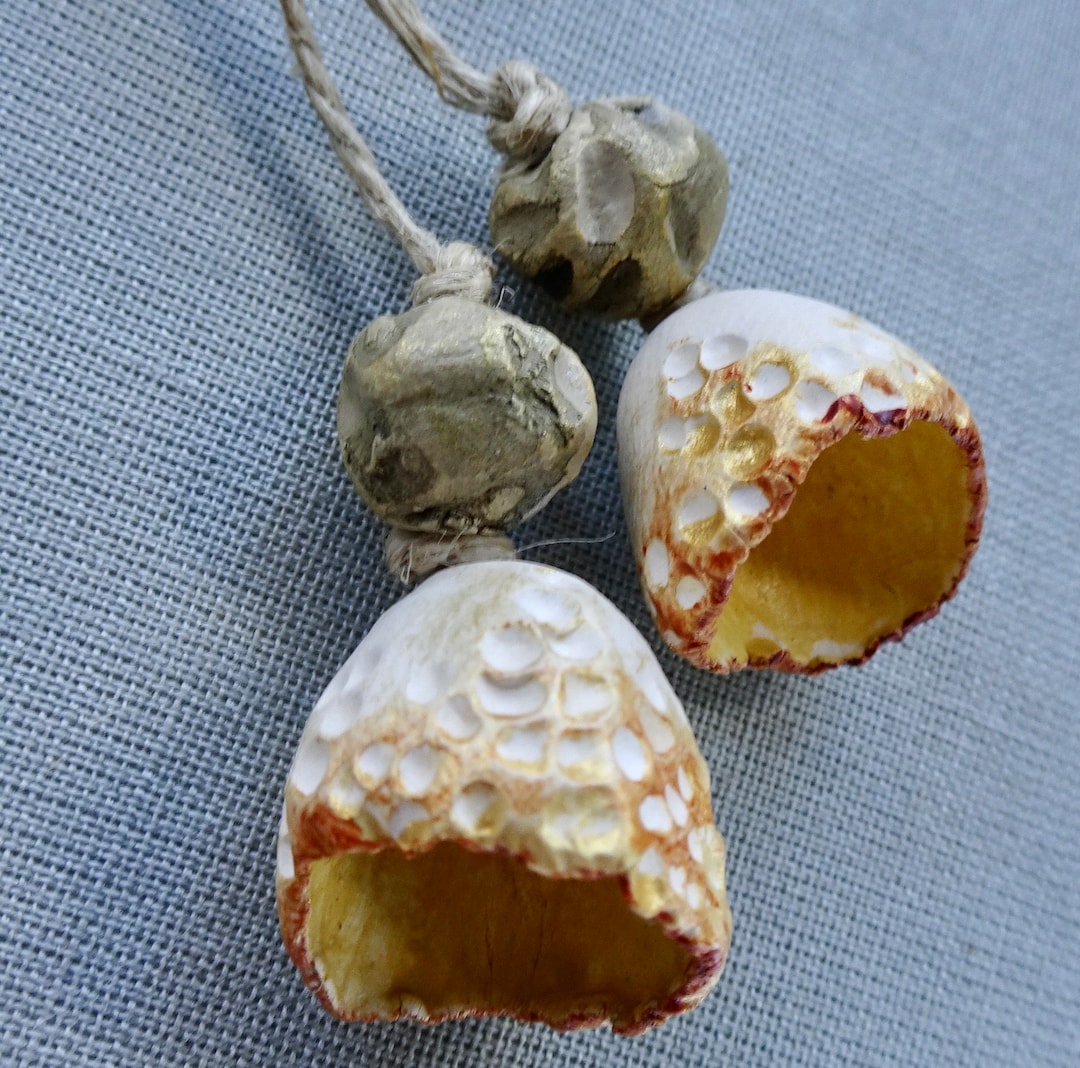 PAIR Early Summer Light Ceramic Flower Pod Bead Set Yellow - Etsy