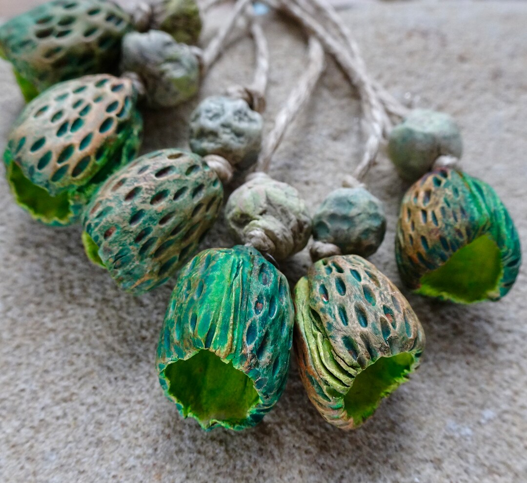 PAIR Spring Germination Seedling Handmade Sculpted Ceramic Flower Pod ...