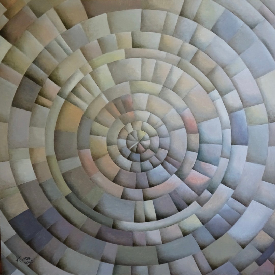 BEYOND Katy Wroe Original Oil Painting on Wood Panel Shades of Grey ...