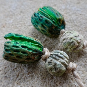 PAIR Spring Germination Seedling Handmade Sculpted Ceramic Flower Pod ...