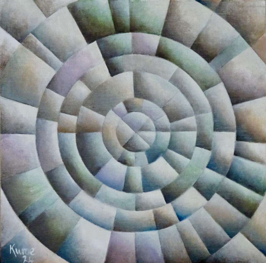 GONE Katy Wroe Original Oil Painting on Wood Panel Lilac White Cream ...