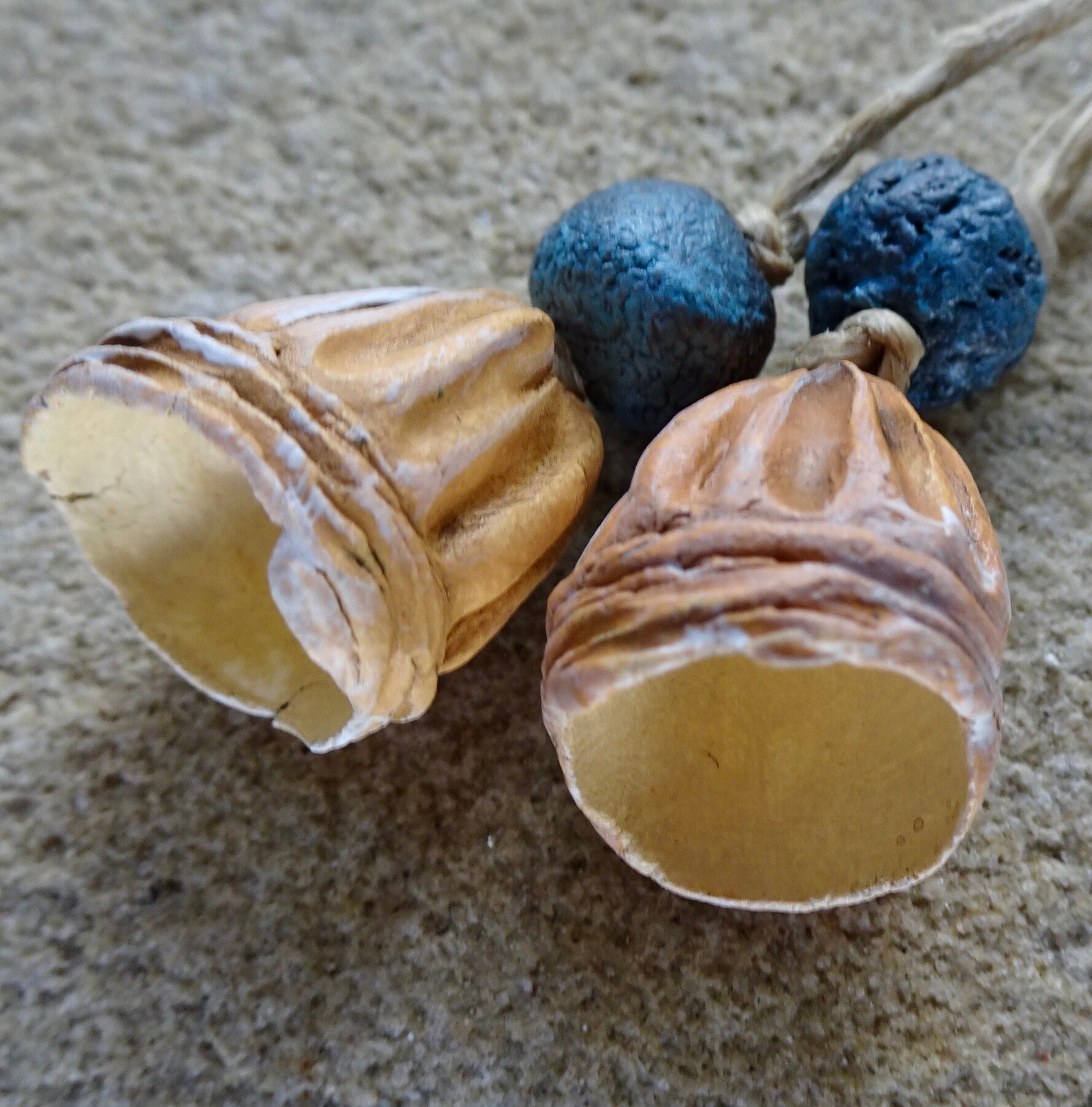 Shell Shore Line Summer Textured Sculpted Porcelain Pod Bead Set Cream ...