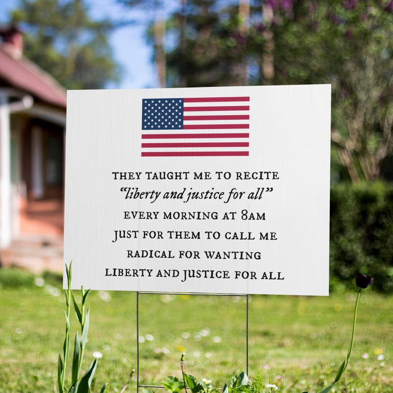 Liberty and Justice for All Yard Sign, Stars Stripes Equal Rights Lawn ...