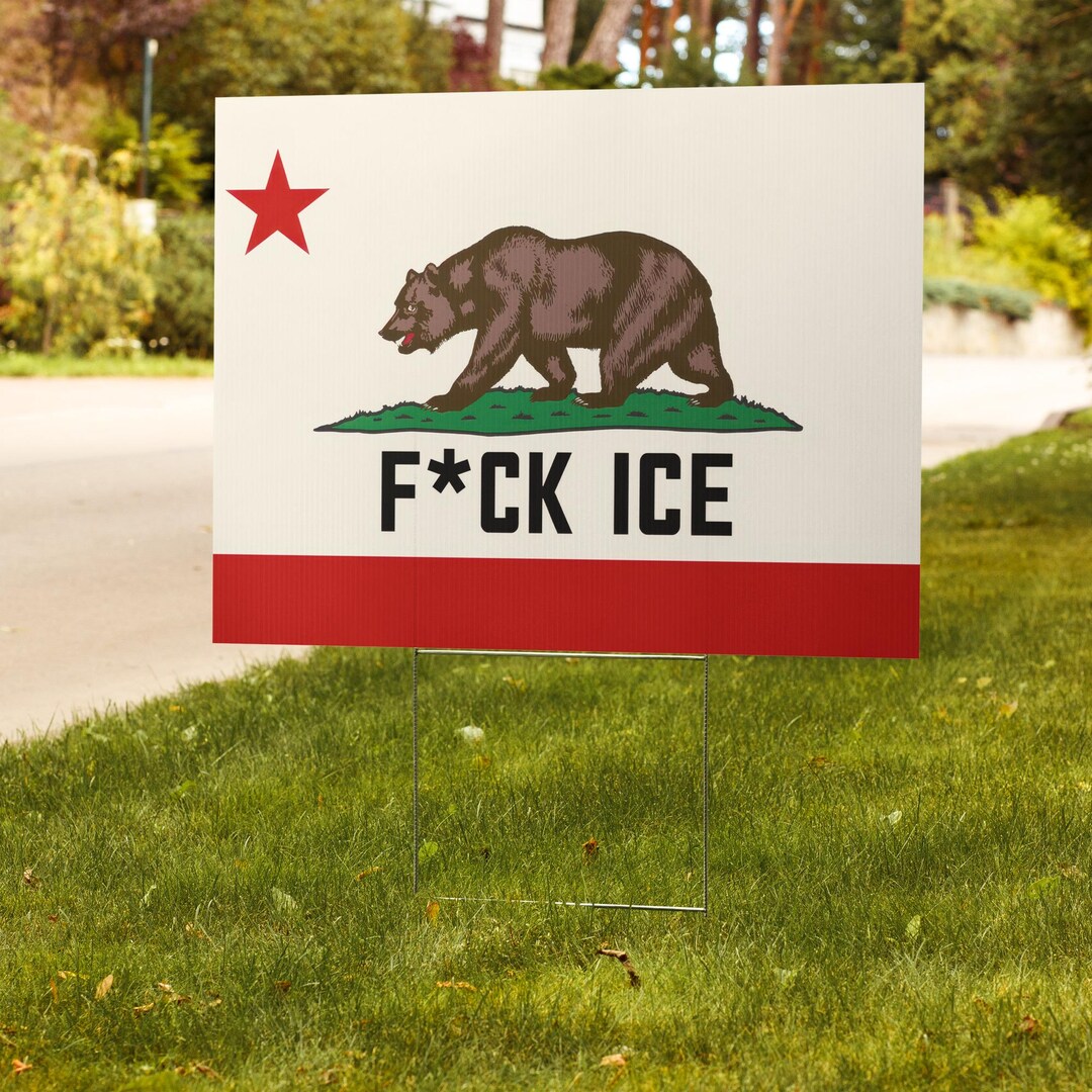 F*CK ICE California Yard Sign – Anti ICE Protest Lawn Sign ...