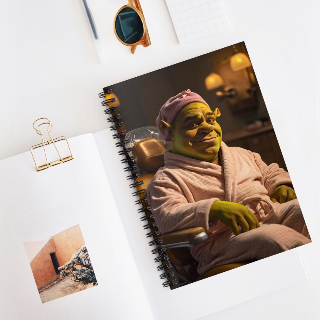 Spiral Notebook Ruled Line, Shrek Funny Meme Design, Jotter, Sketchbook ...