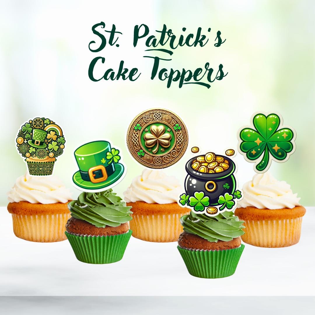 Editable St. Patrick's Day Cupcake Toppers | 5 Printable Shamrock ...