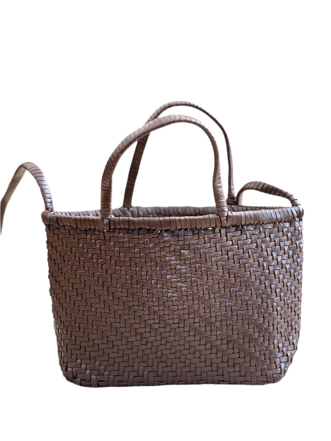 Amore Sling Choco Woven Leather Sling Bag in Chocolate Brown Vegetable ...