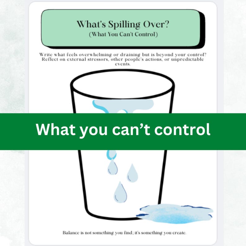 Printable Self-care Worksheet | CBT & ACT “what’s in Your Cup ...