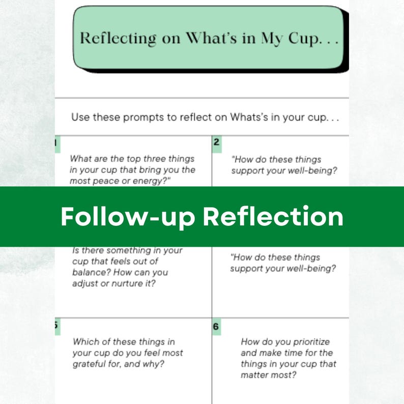 Printable Self-care Worksheet | CBT & ACT “what’s in Your Cup ...