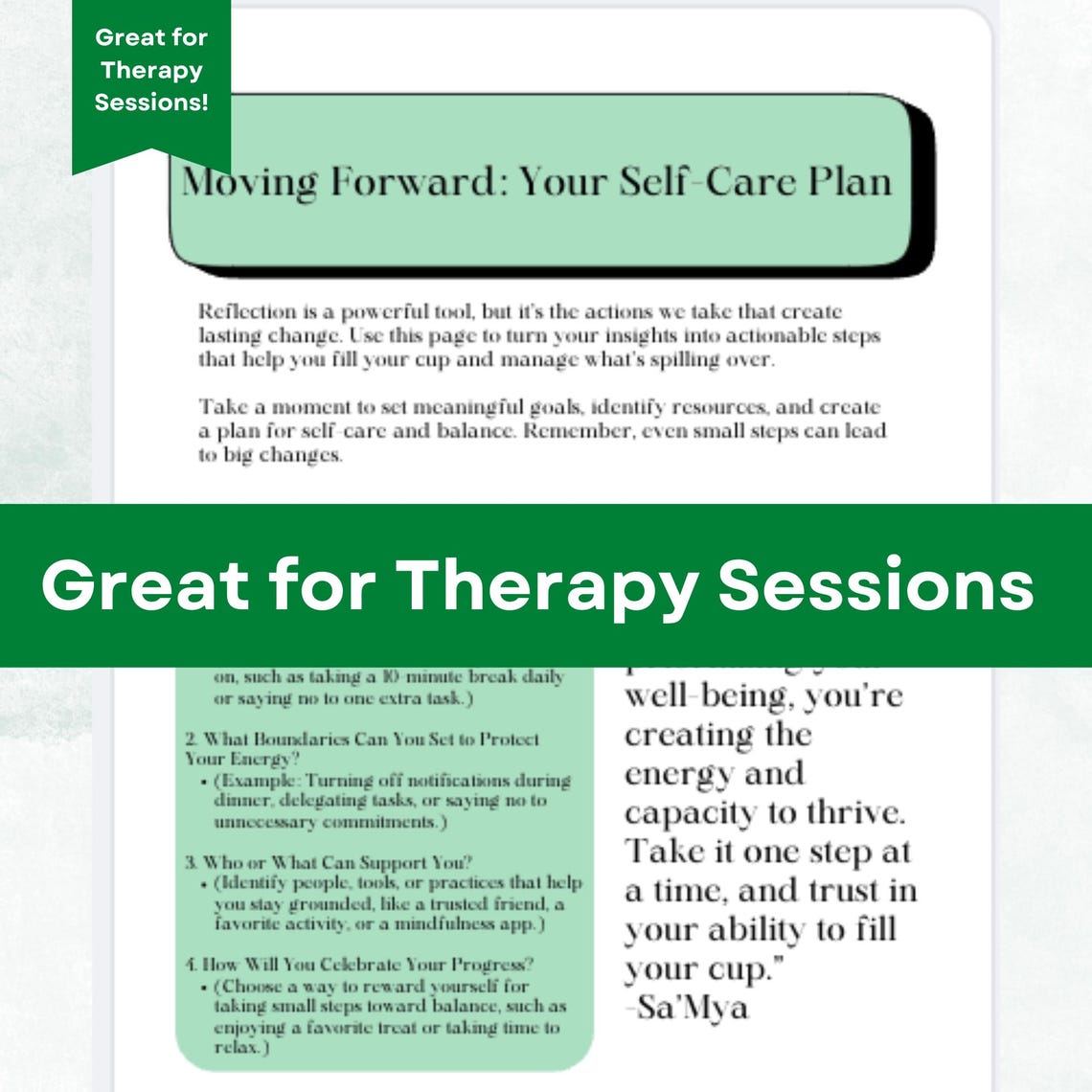 Printable Self-care Worksheet | CBT & ACT “what’s in Your Cup ...