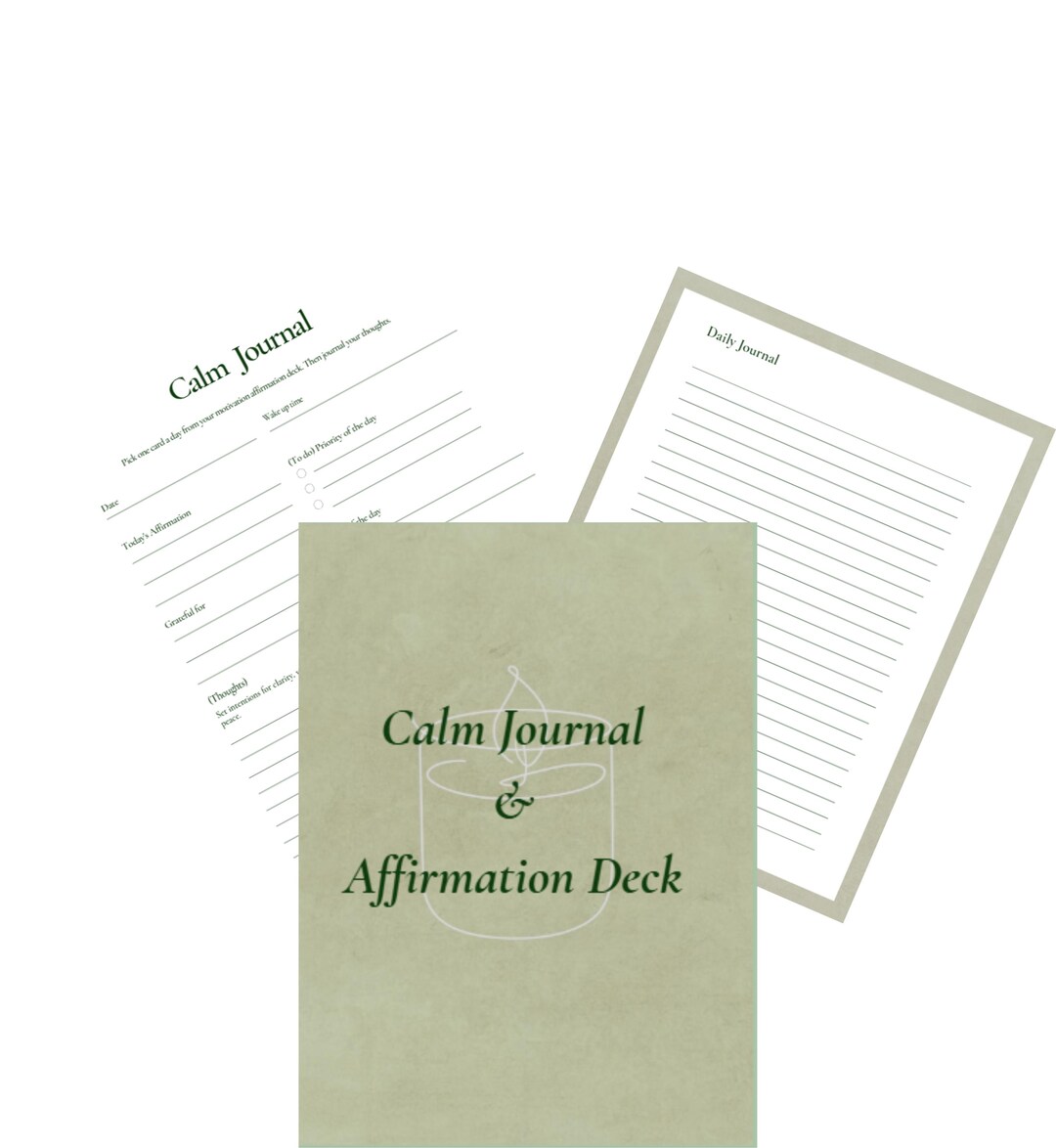 Calm Journal & Affirmation Deck | Anxiety and Stress Relief - Etsy