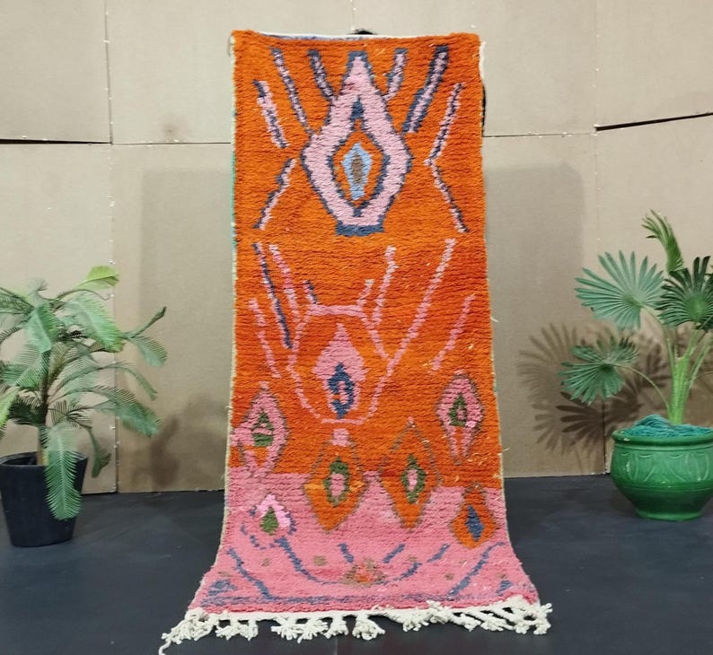 Vintage Berber Moroccan Rug – Colorful Boucherouite Rag Wool Carpet ...