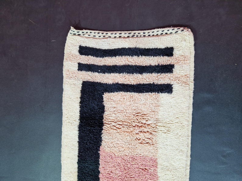 Colorful Moroccan Wool Runner Rug – Abstract Berber Handmade Rug With ...