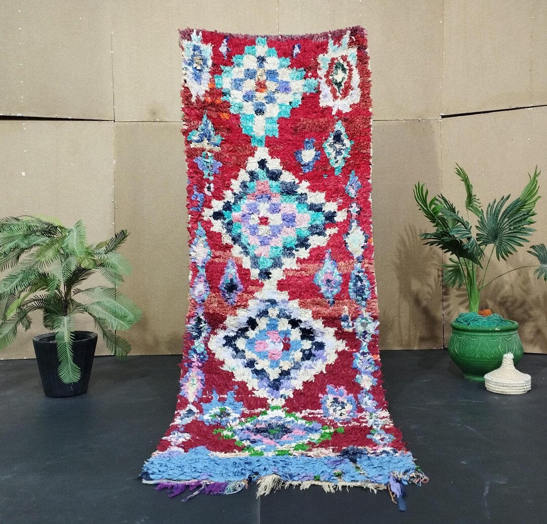 Moroccan Berber Rug Runner Colorful, Vintage Rug Cotton, Wool Runner ...