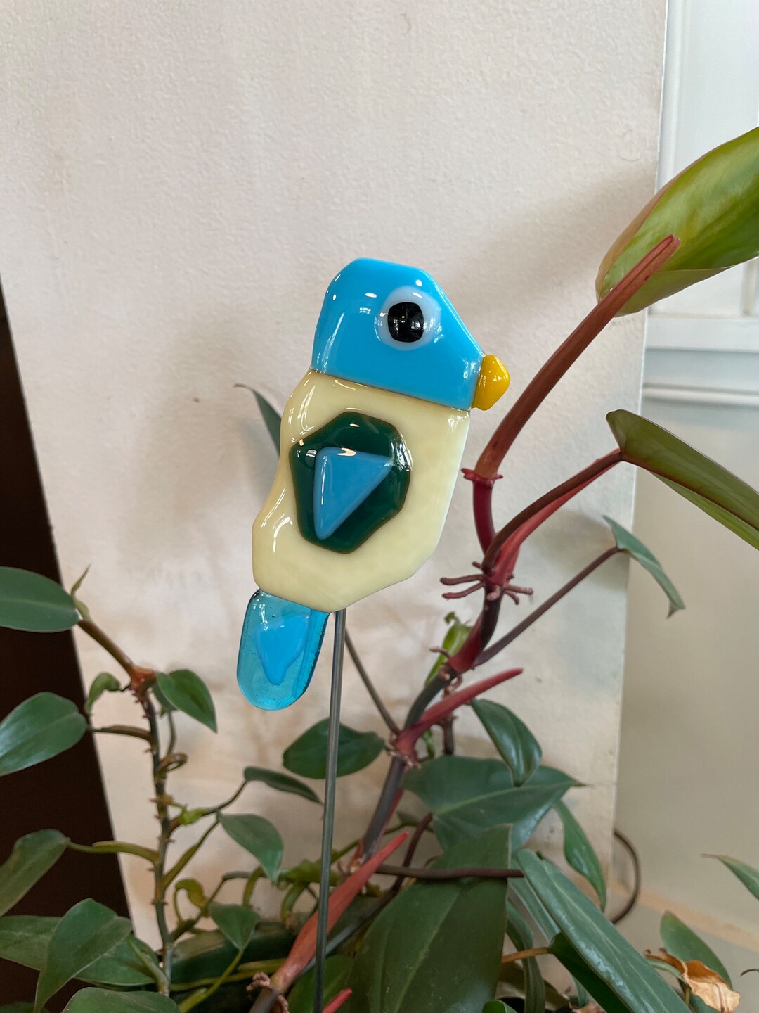 Cyan Bird Plant Ornament - Etsy