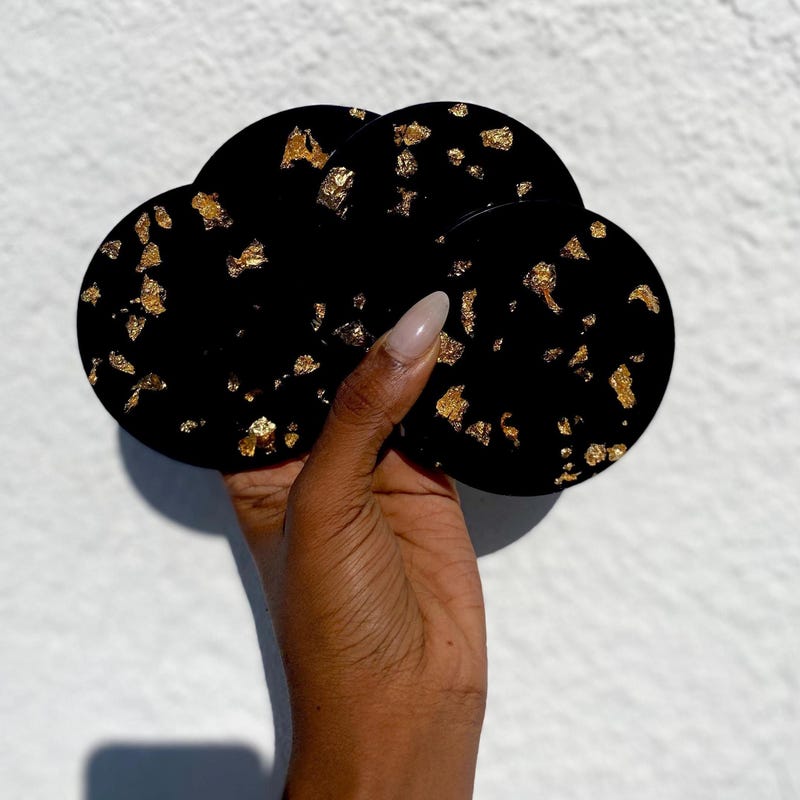 Gold Coasters - Etsy