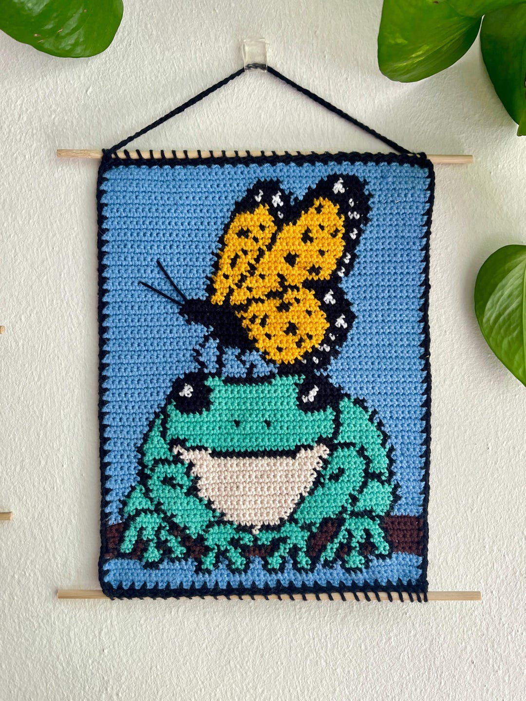Frog With Butterfly Tapestry Crochet Pattern - Etsy