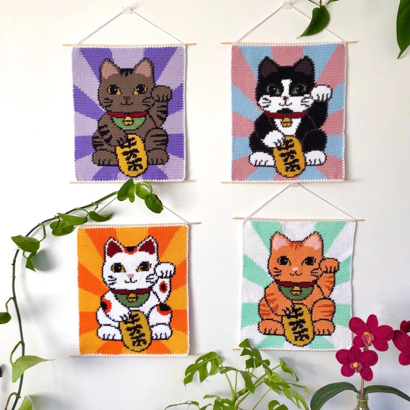 Tapestry Cat Japanese - Etsy