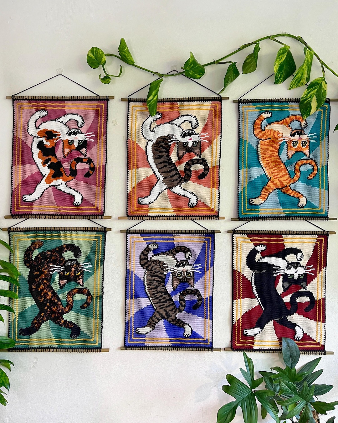 Twisted Cats Tapestry Crochet 6 Patterns - Etsy