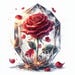Enchanted Rose Clipart | 10 Magical Crystal Rose Illustration | High ...