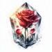 Enchanted Rose Clipart | 10 Magical Crystal Rose Illustration | High ...