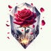 Enchanted Rose Clipart | 10 Magical Crystal Rose Illustration | High ...