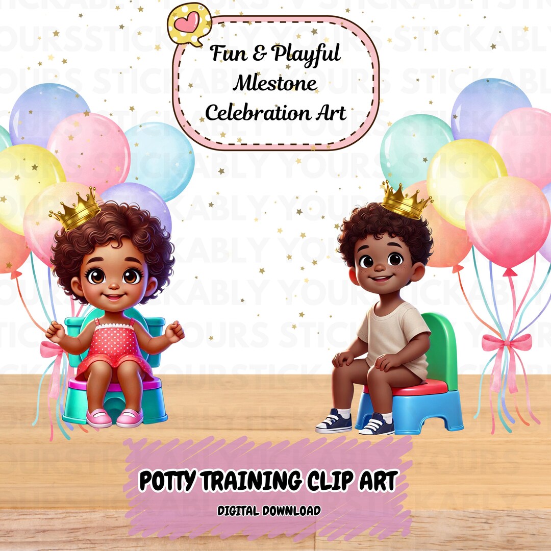Potty Training Party Clip Art Set – 15 SVG & PNG Files | Toddler ...