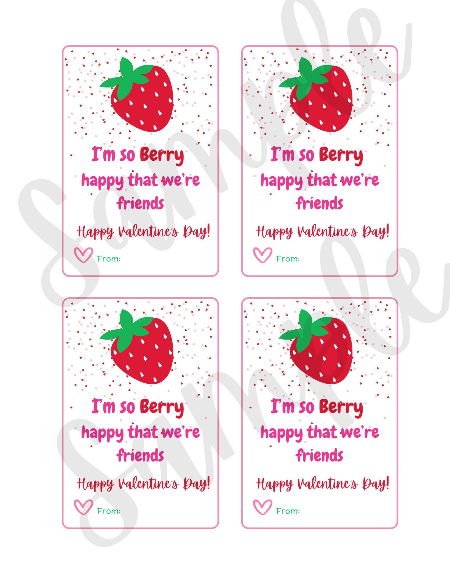 Fruit Snacks Valentine Digital/printable - “i'm so BERRY Happy We're ...