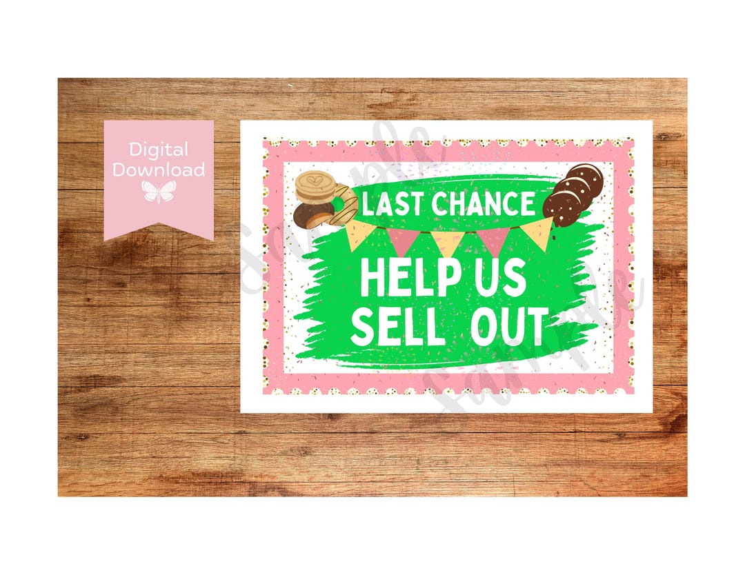 Printable Girl Scout Cookie Booth Sign PDF, Poster Flyer Digital ...
