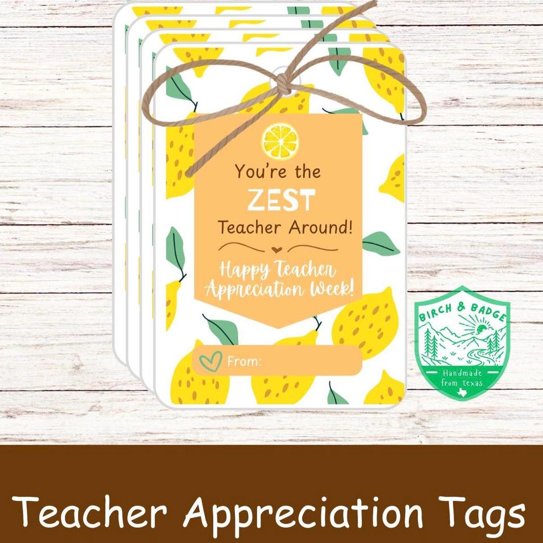You're the ZEST Teacher! Gift Tag Print and Cut Digital Instant ...