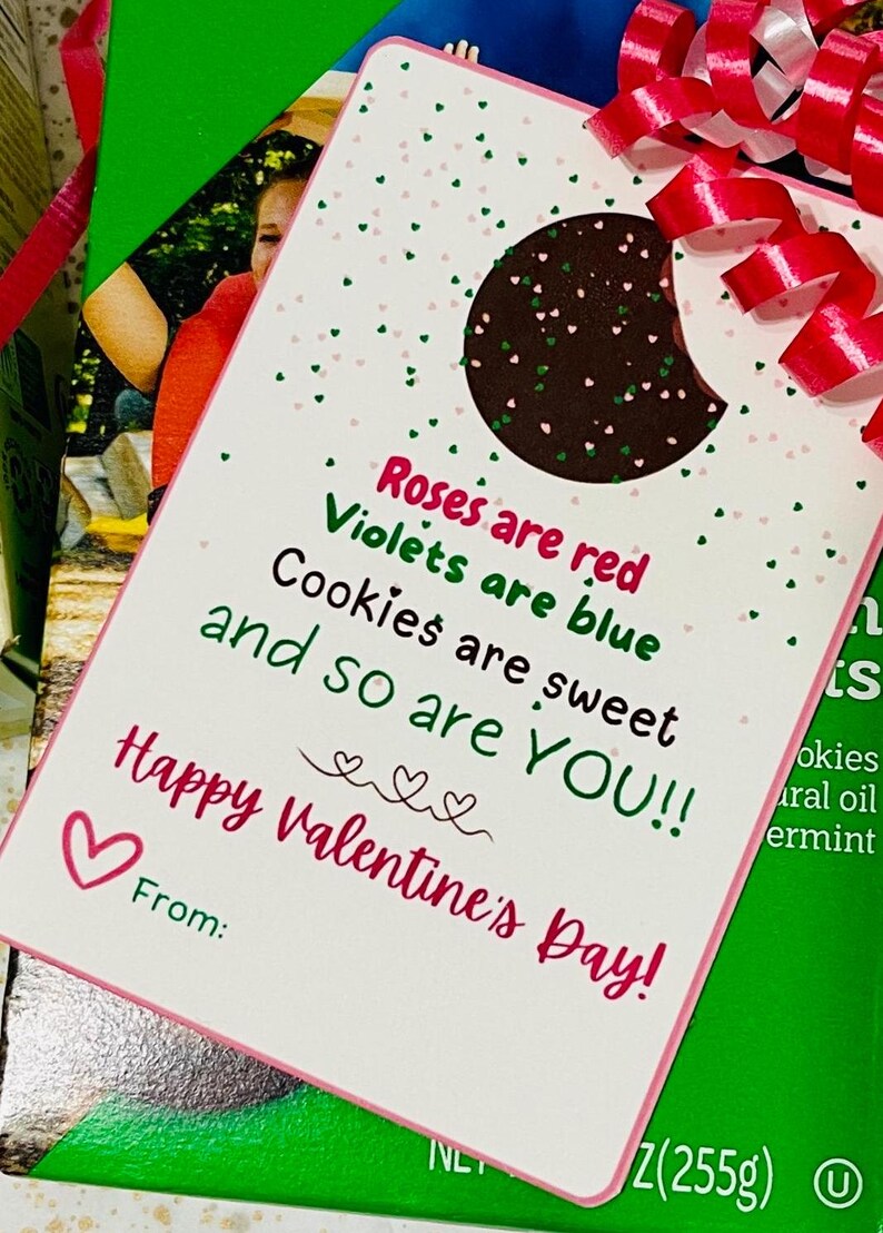 Cookie Valentine Printable - “roses Are Red, Cookies Are Sweet” - Vday ...