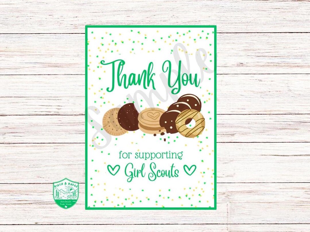 Girl Scouts Appreciation Thank You Card - Instant Download in Multiple ...