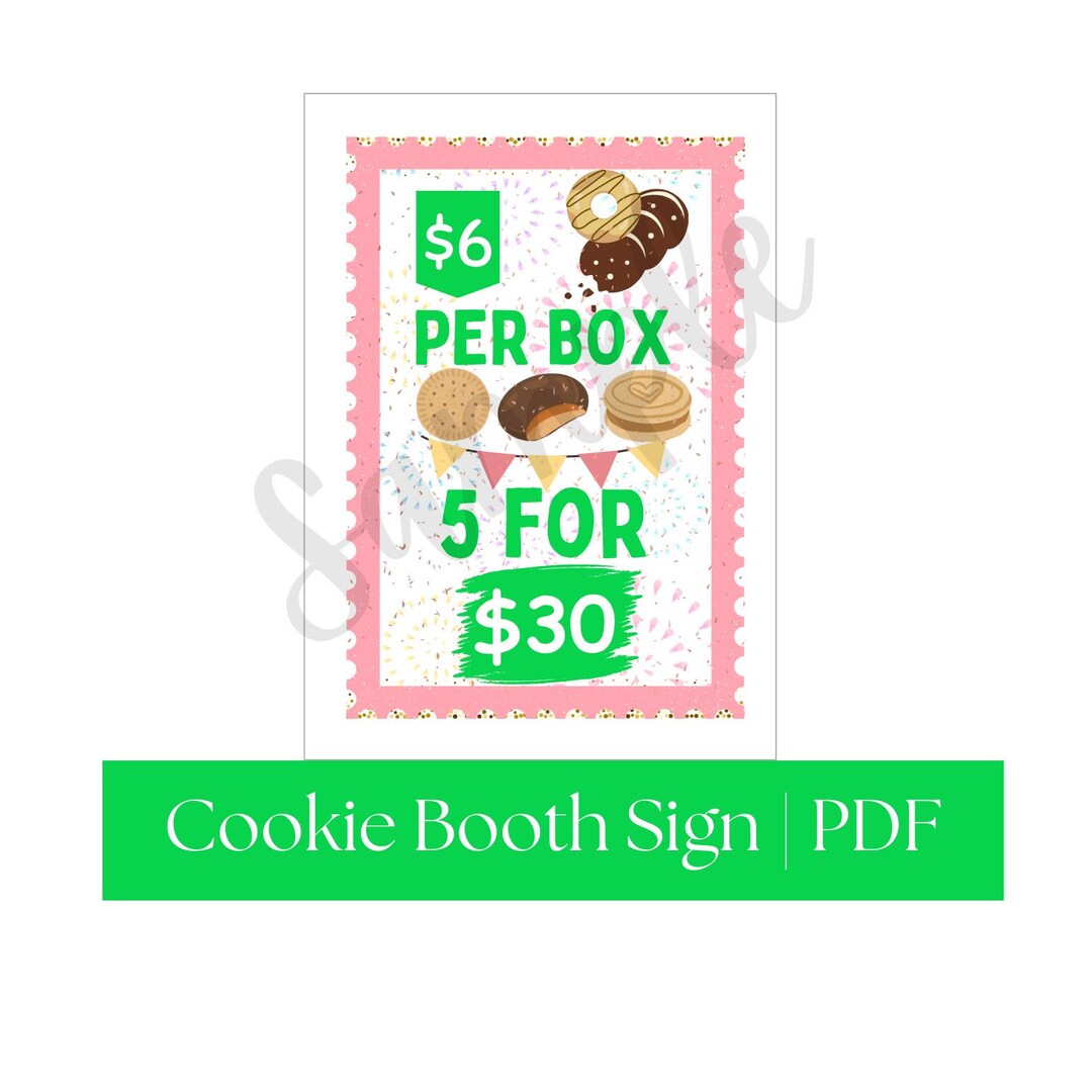 Printable Girl Scout Cookie Booth Sign - PDF, Poster Flyer - Digital ...