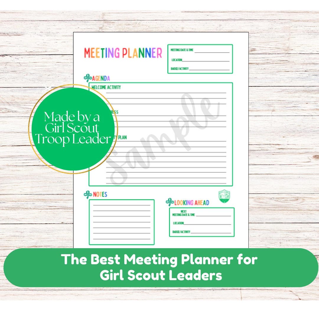 Girl Scout Troop Meeting Planner Download - Made by a Troop Leader - Etsy
