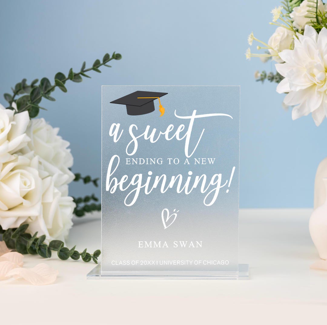 A Sweet Ending to a New Beginning Sign,graduation Party Sign,graduation ...