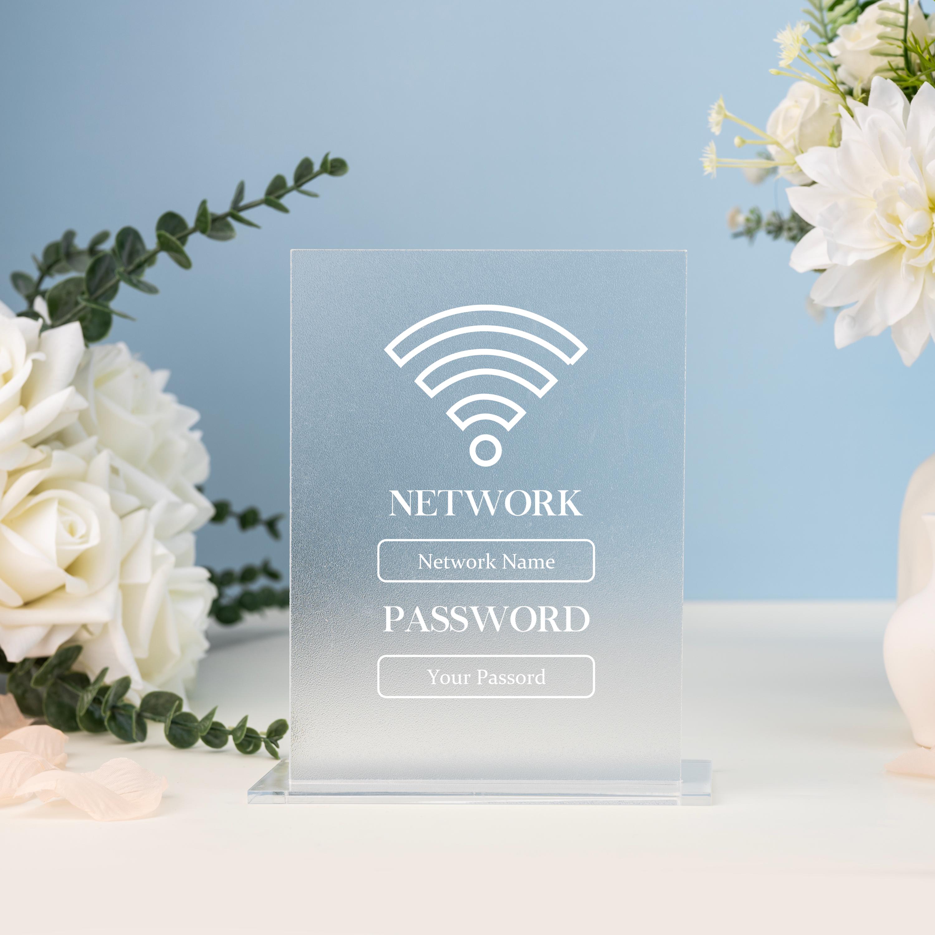 Acrylic Wifi Password Sign,personalized Wi-fi Network Sign,custom Wifi Sign for Vacation Rental ...