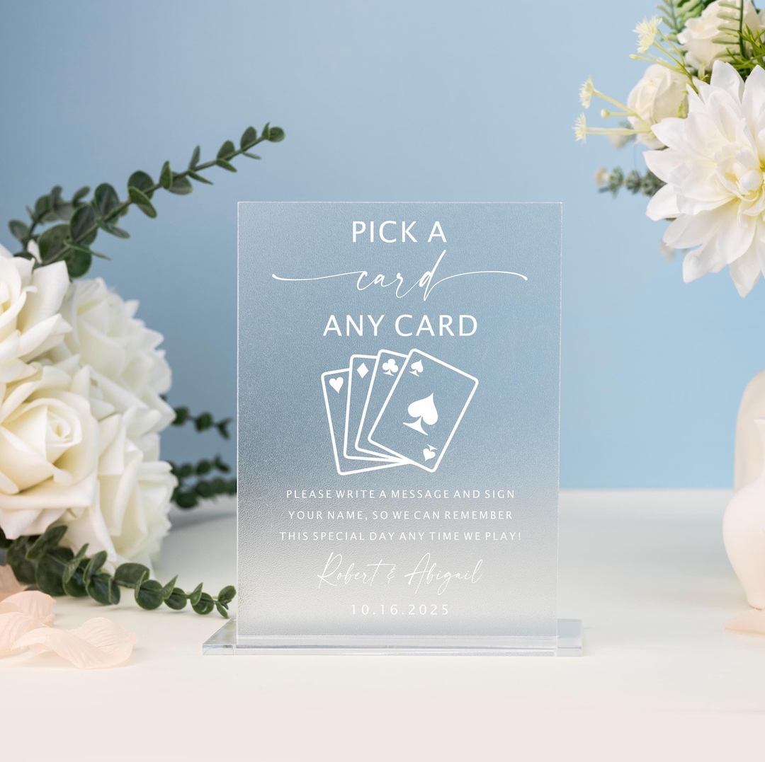 Playing Cards Guest Book Sign,please Sign Our Guestbook,pick a Card Any ...