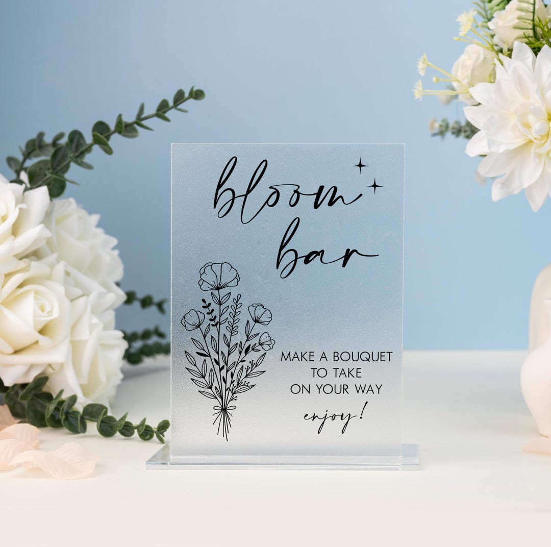 Bloom Bar Sign,flower Bar Sign,bridal Shower Sign,make a Bouquet Sign ...