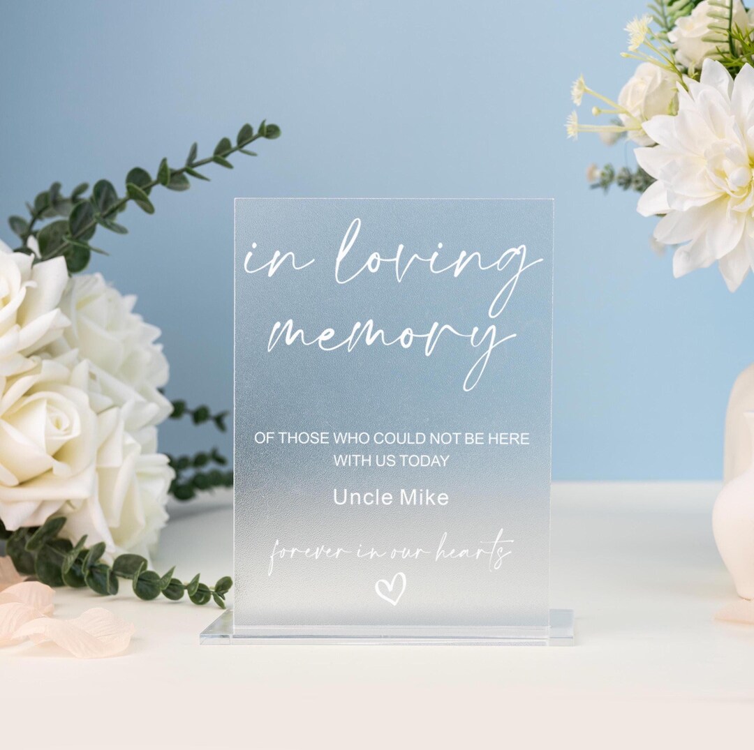 In Loving Memory Sign,remembrance Wedding Sign,loving Memory Wedding ...