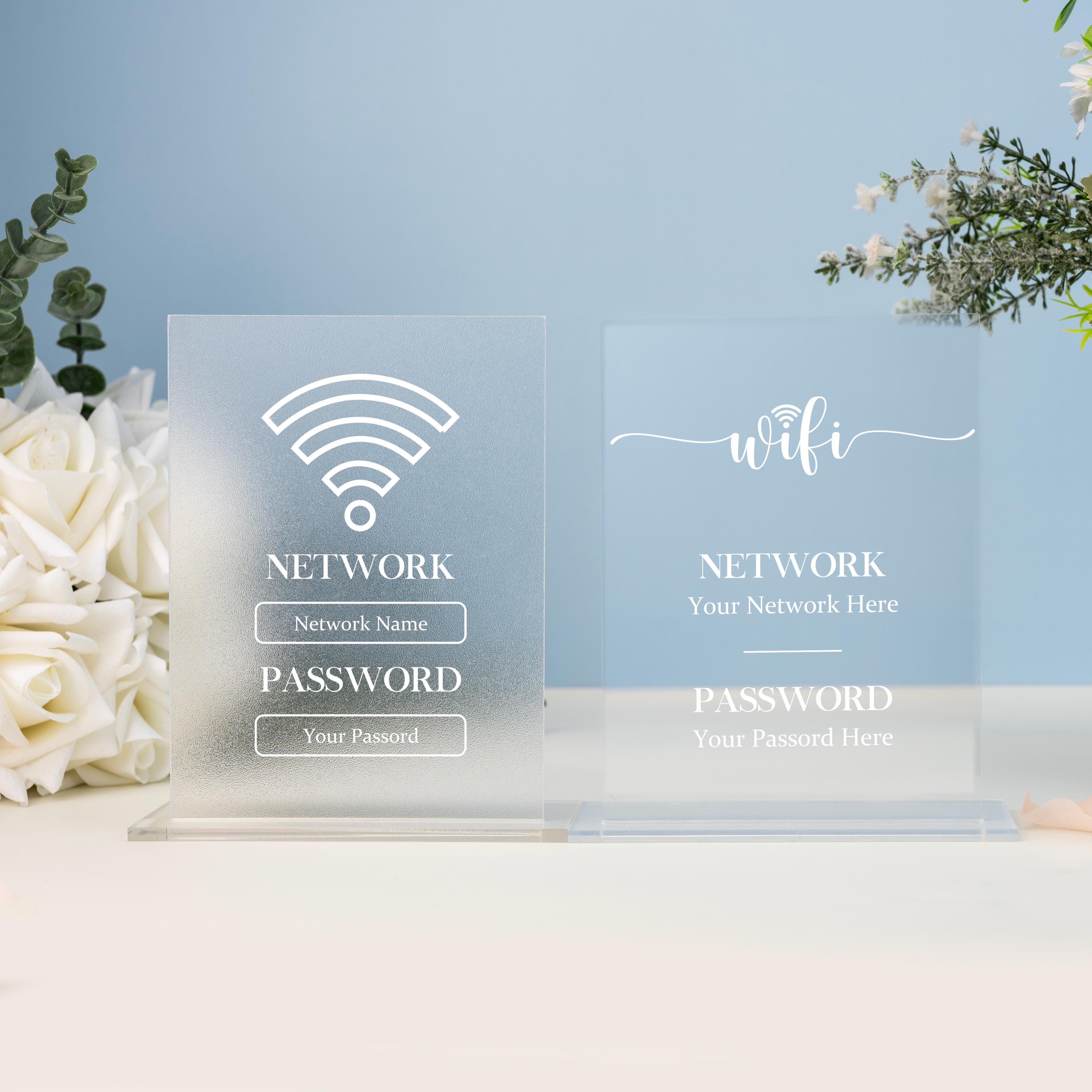 Acrylic Wifi Password Sign,personalized Wi-fi Network Sign,custom Wifi ...