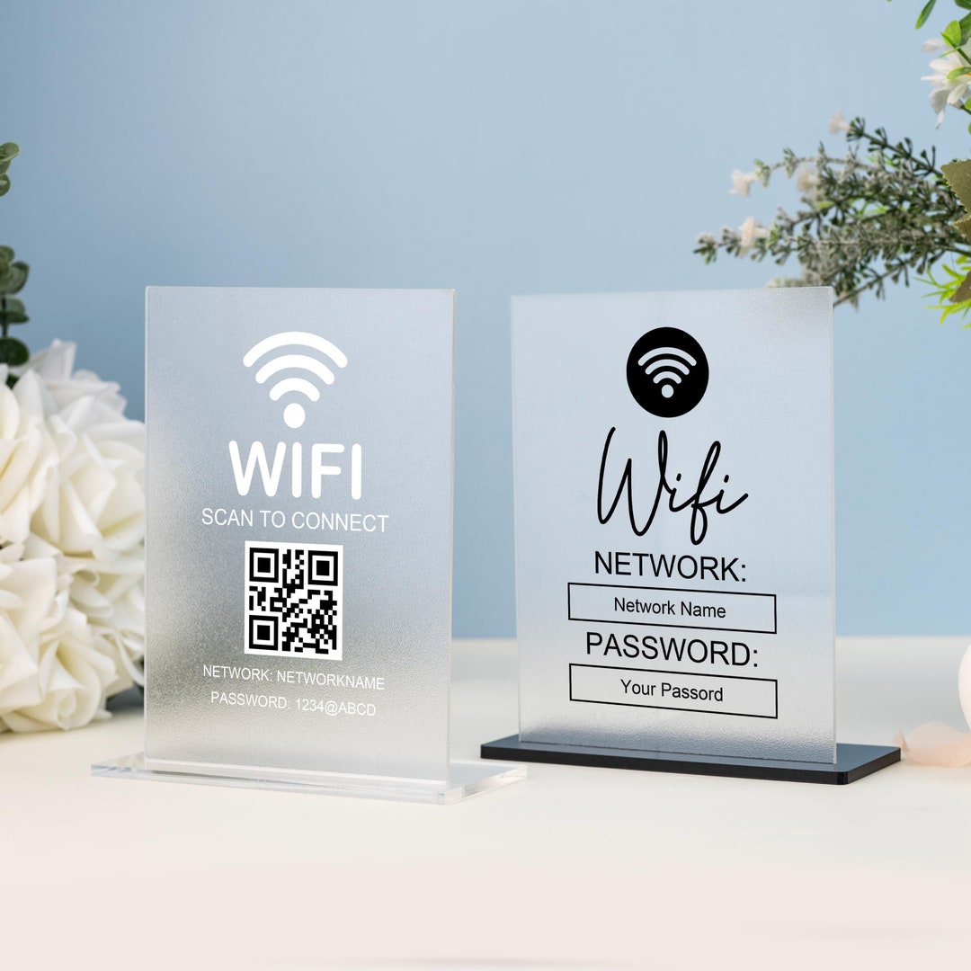 Acrylic Wifi Password Sign,personalized Wi-fi Network Sign,custom Wifi ...