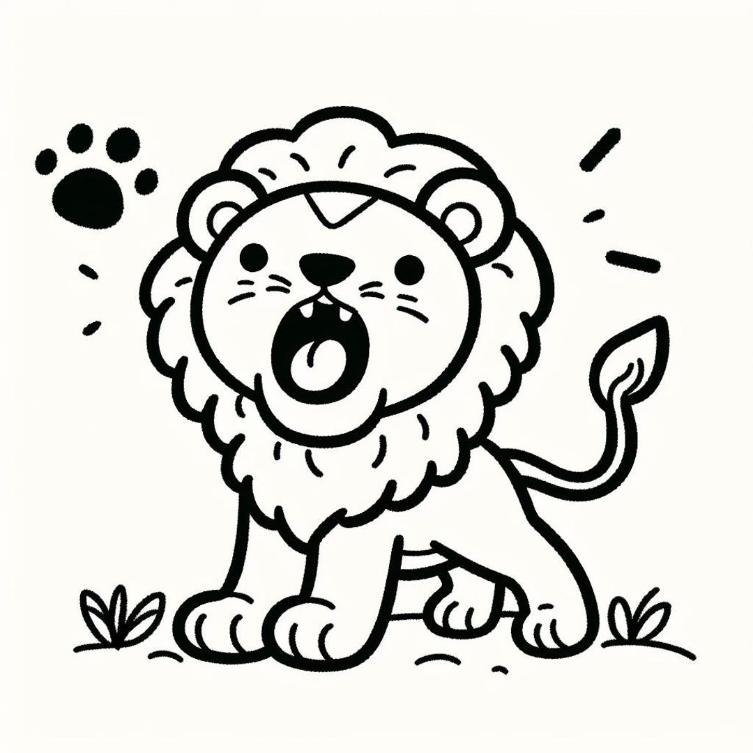 Lion Coloring Book for Kids With Fun Facts – Educational Activity Book ...