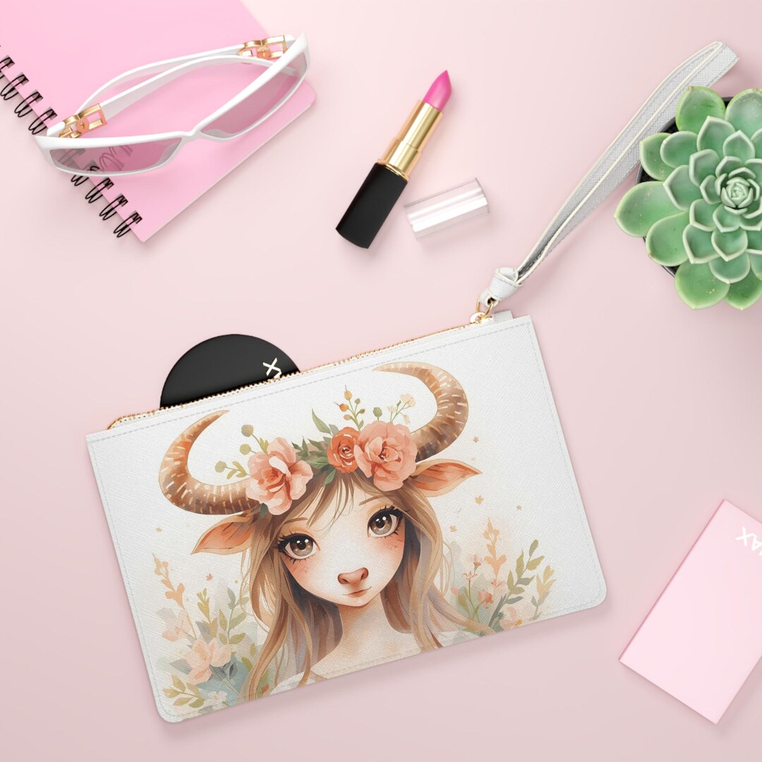 Taurus Zodiac Clutch Bag: Personalized Astrology Purse, Gold Zipper - Etsy