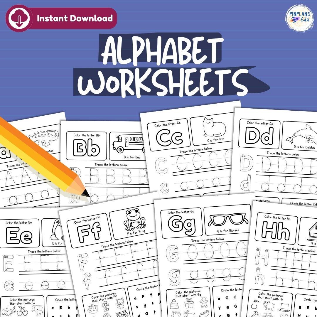 Alphabet Tracing, Writing, and Recognizing Letters Activity Worksheets ...