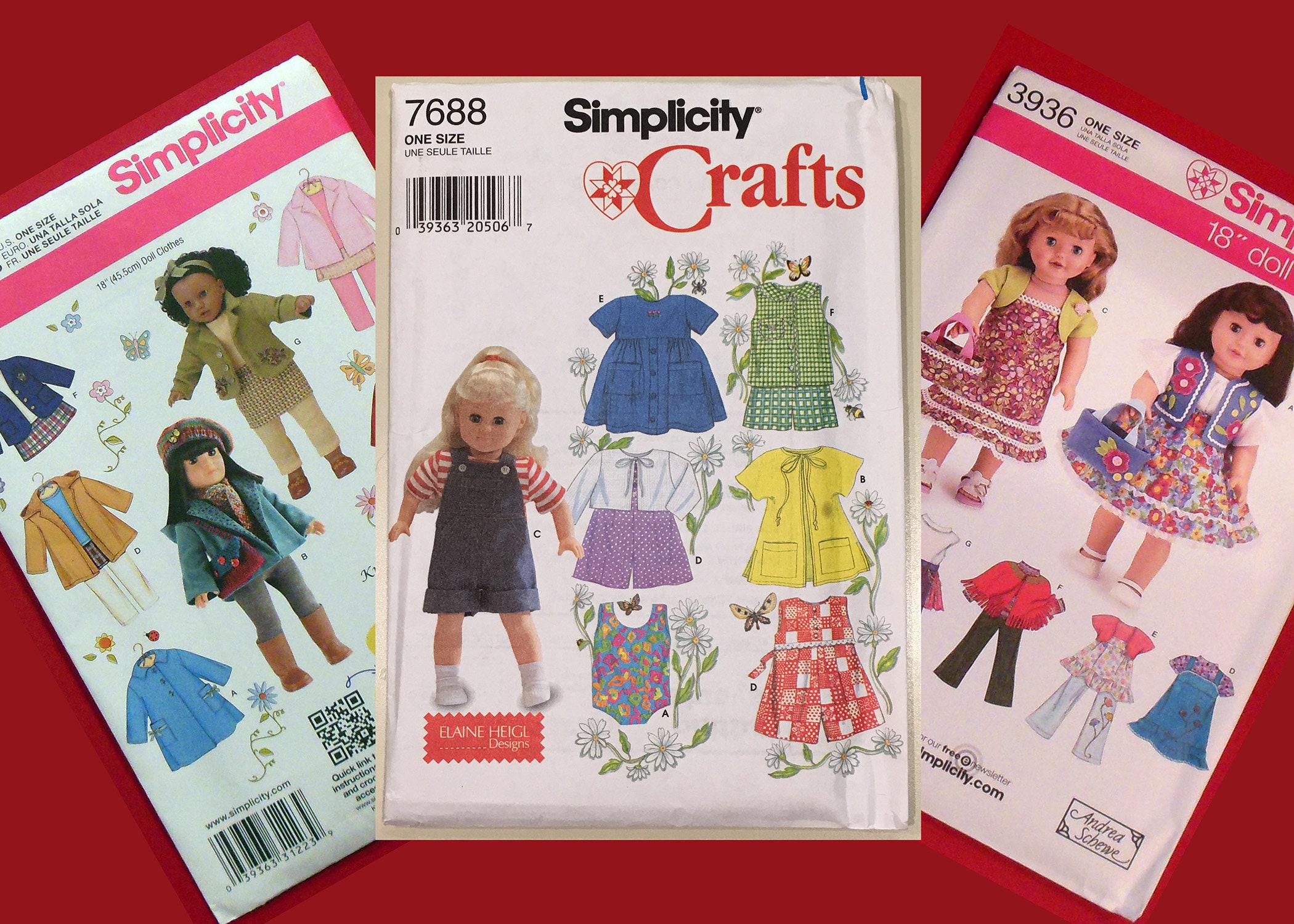 Simplicity 18 Doll Sewing Patterns 3936 3551 7688 | Etsy